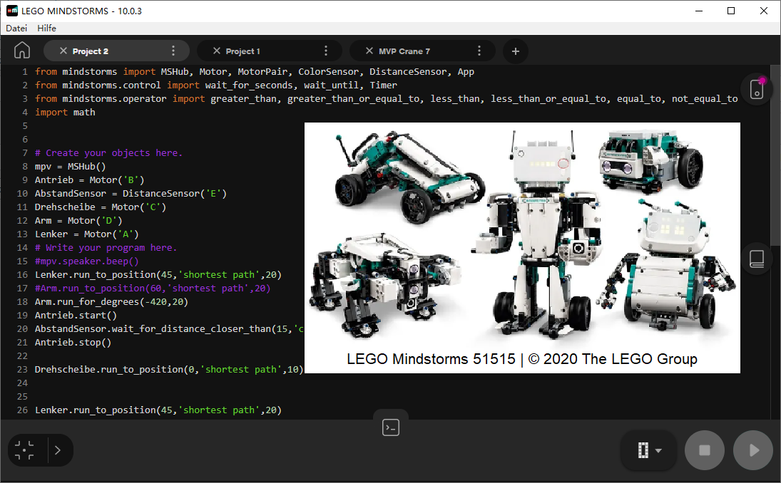 Hier geht's um LEGO Mindstorm und Python - lego-python.net